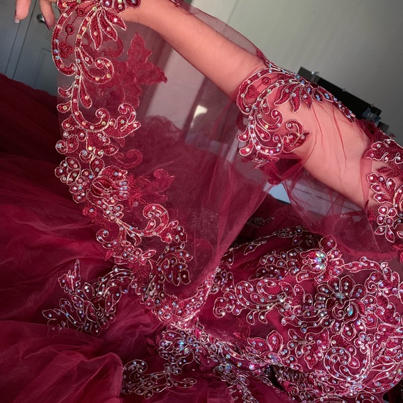 Leonia Lee | Dresses | Burgundy Ball Gown | Poshmark